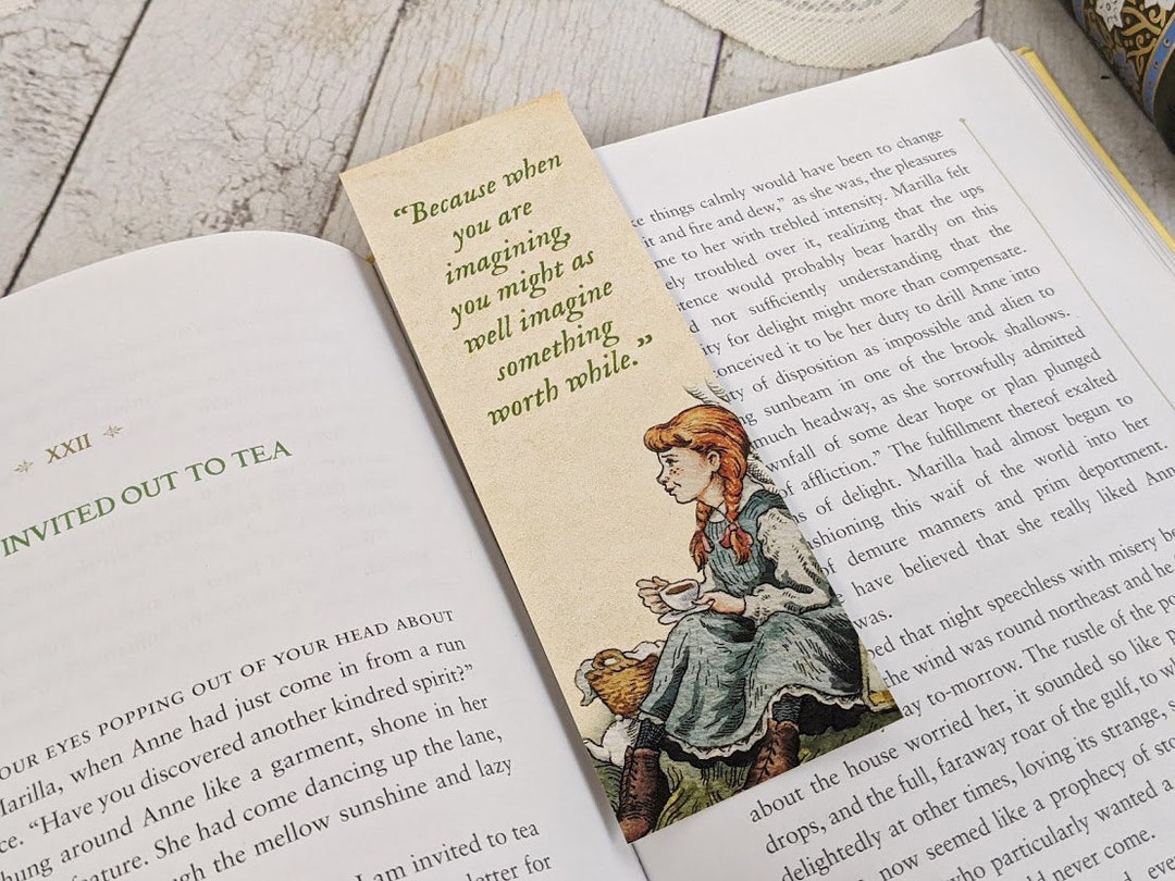 Anne of Green Gables Watercolor Bookmark With Quote, Avonlea Favor ...