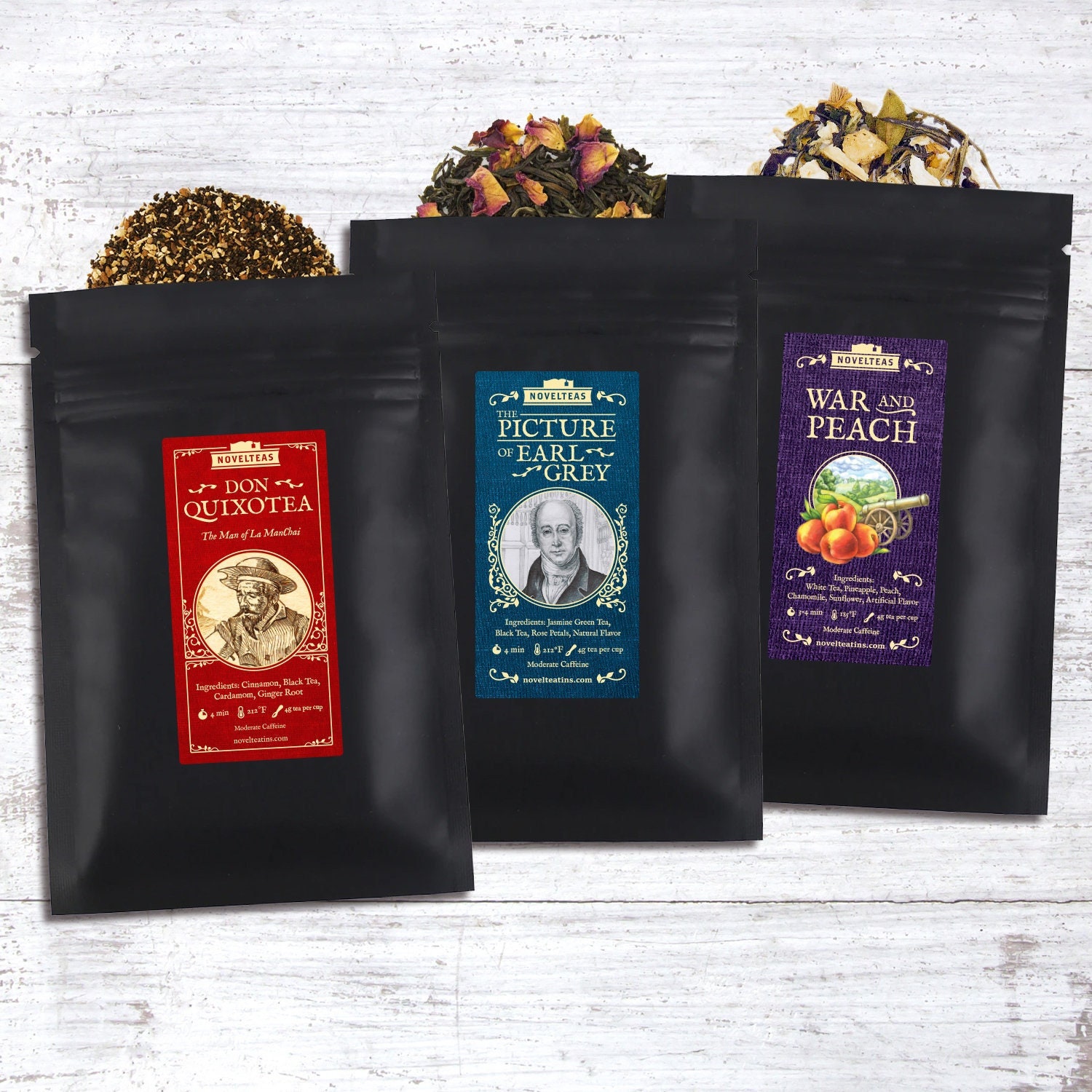 Book Lover Tea Set With Bookmarks, Blends Inspired by War and Peace ...