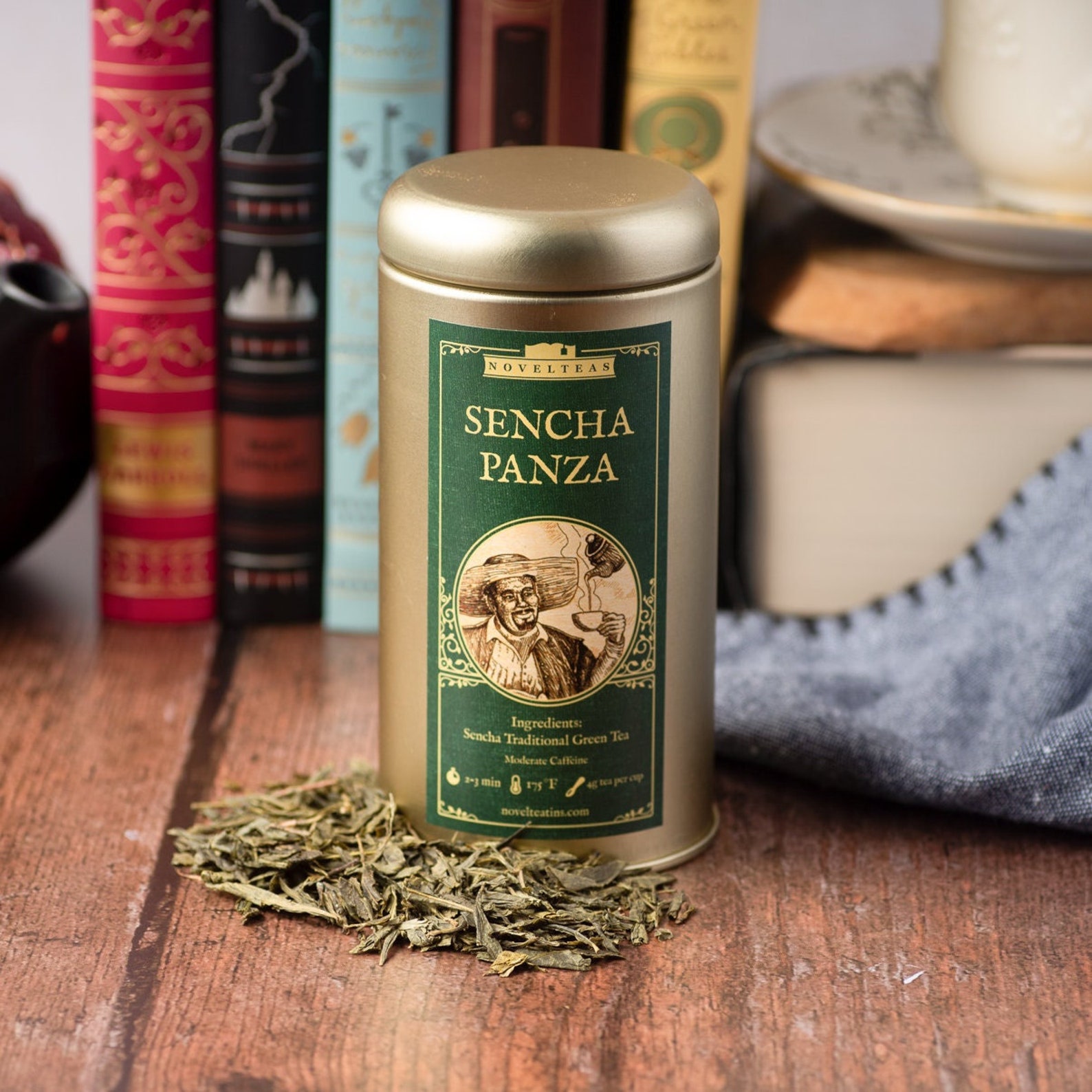 Sancho Panza Tea Tin With Don Quixote Bookmark, Miguel Cervantes ...