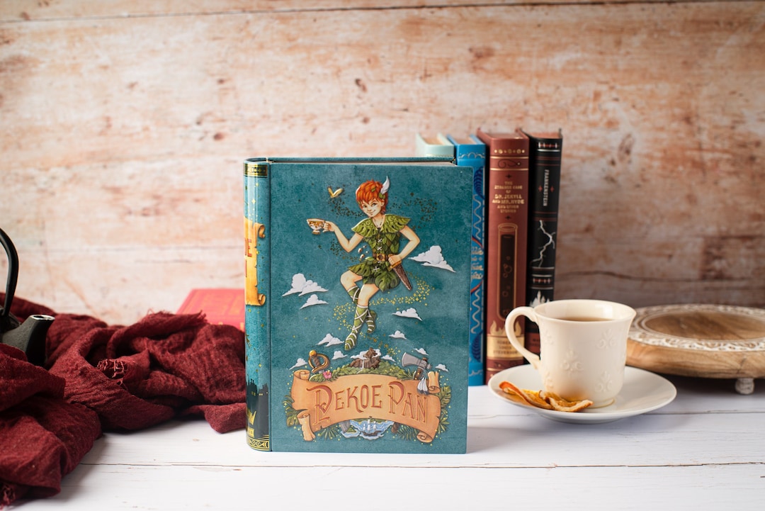 Peter Pan Hollow Book Tin With Bookmark, Literary Tea, Neverland ...
