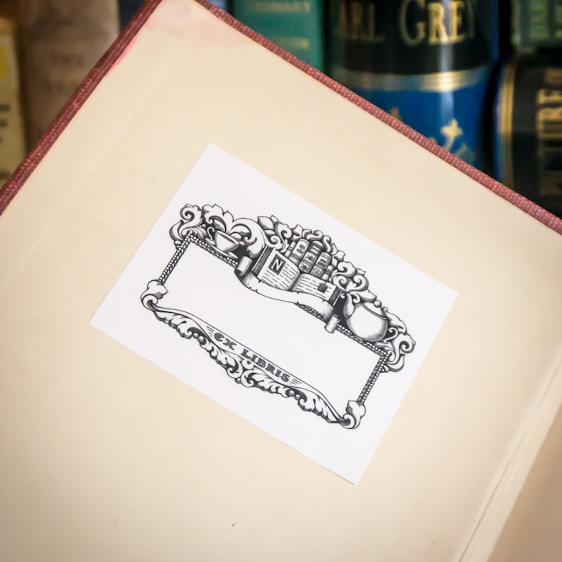 Vintage Bookplate Labels for Tea Lovers Ex Libris Book Plate Sticker ...