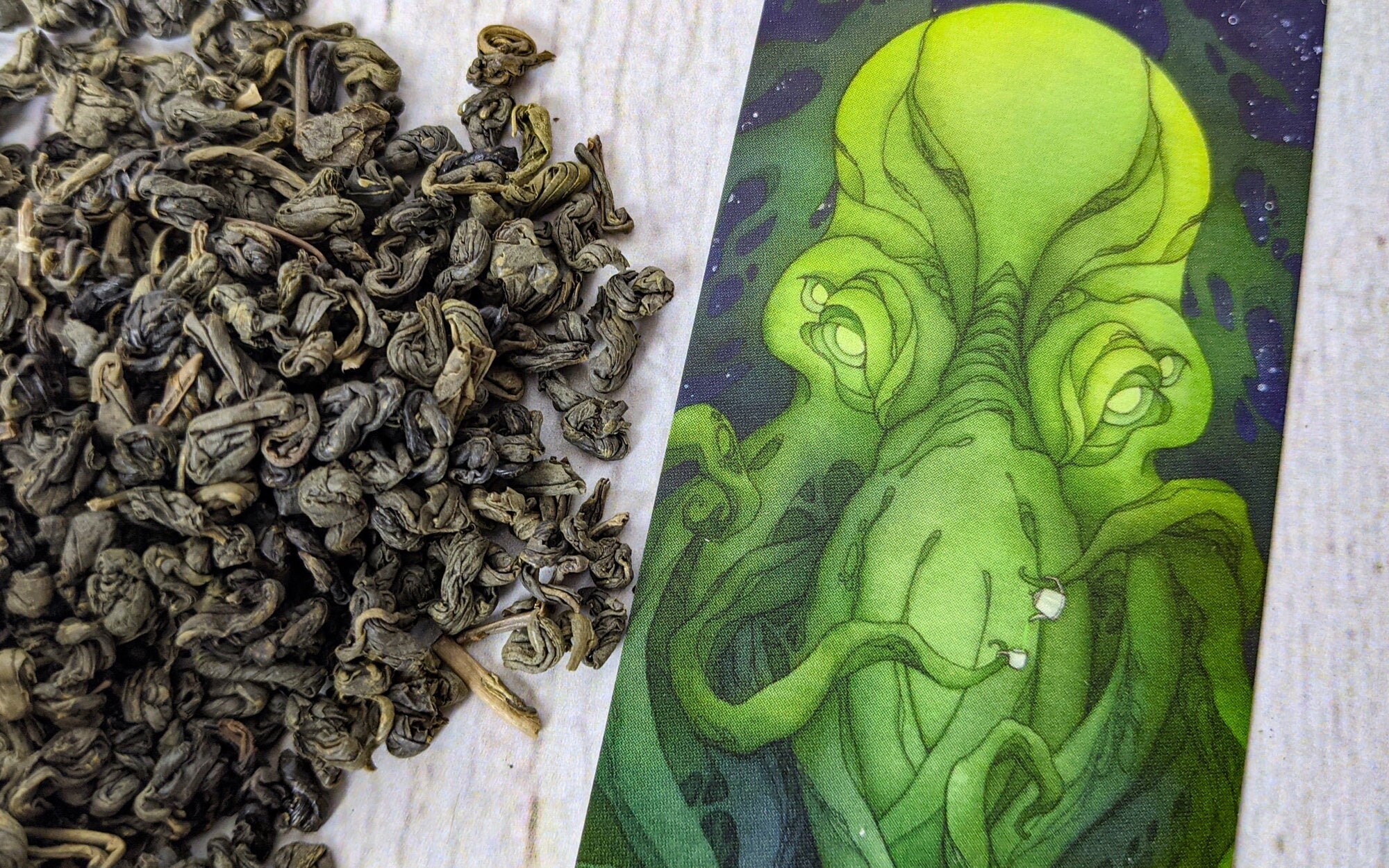 Lovecraft Tea With Tea With Bookmark Cup of Cthulhu Green - Etsy