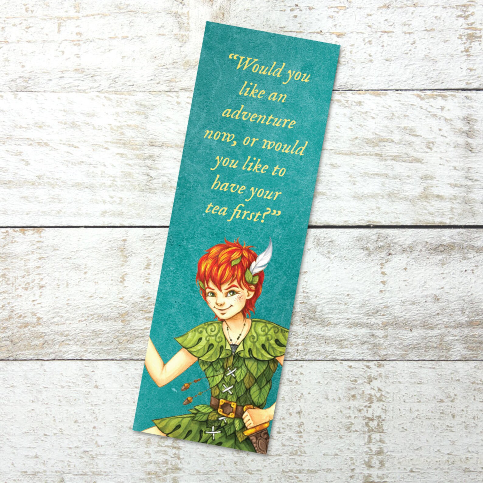 Peter Pan Watercolor Bookmark With Quote Neverland Party | Etsy