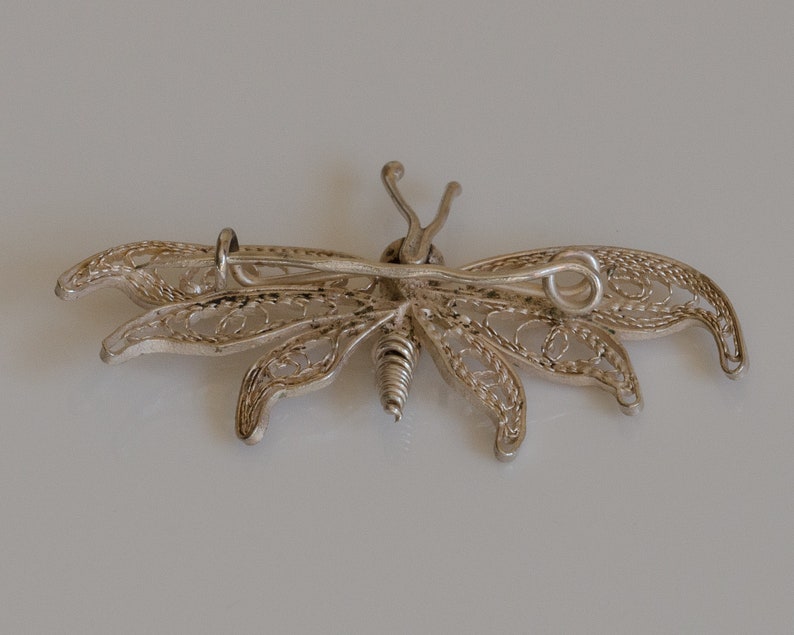 Vintage Filigree Silver Winged Insect Brooch - Etsy