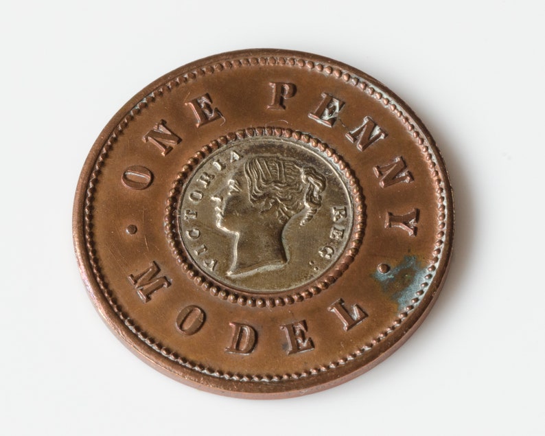 1844 Victoria One Penny Model Coin - Etsy UK