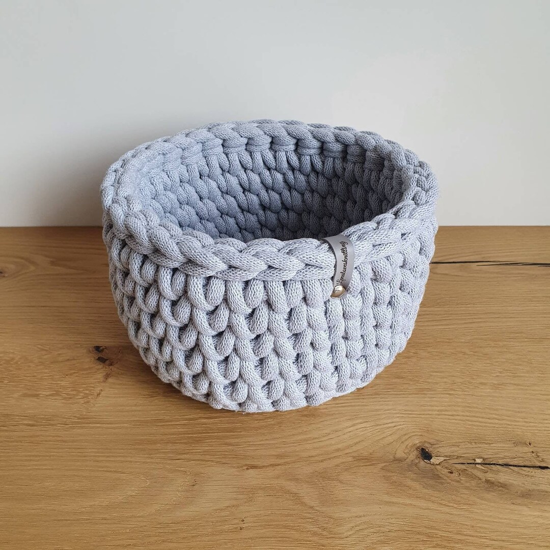 Handmade Chunky Cable Knit Storage Basket - Etsy