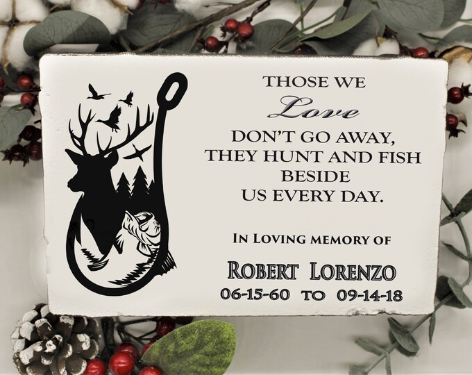 Memorial Stone Gift in Memory of Whitetail Deer Scene Hunting and ...