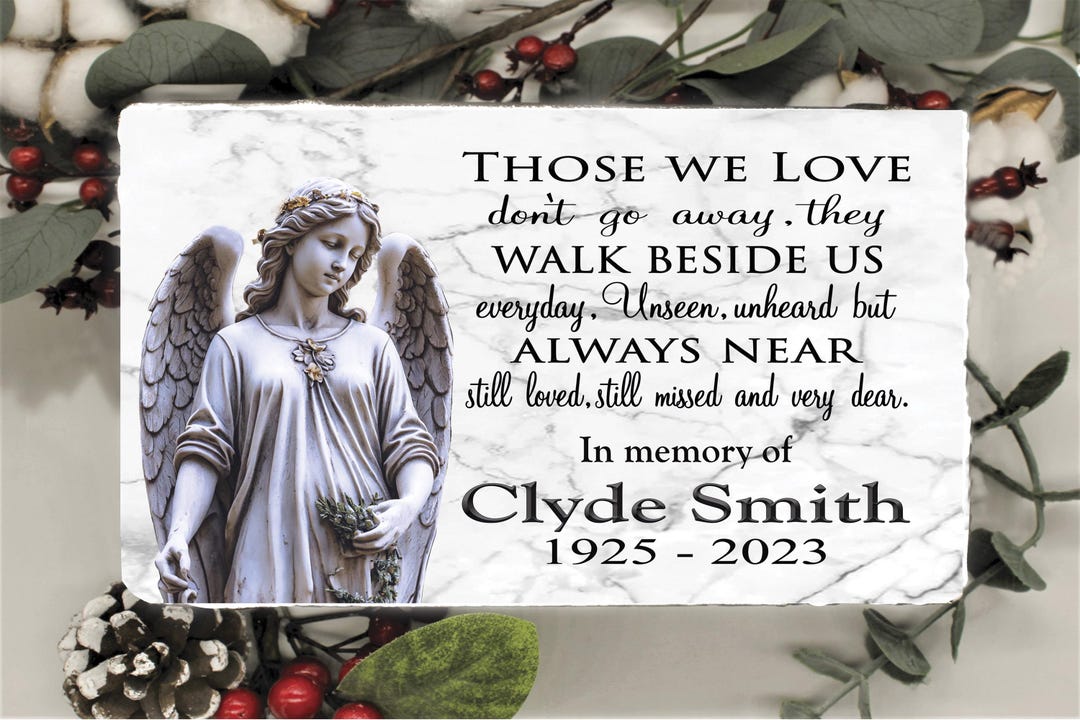 Angel Memorial Stone Gift, Personalized Rustic Paver Those We Love ...
