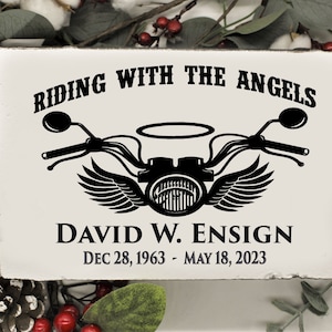 Dad Riding With the Angels Motorcycle Memorial Garden Stone - Etsy