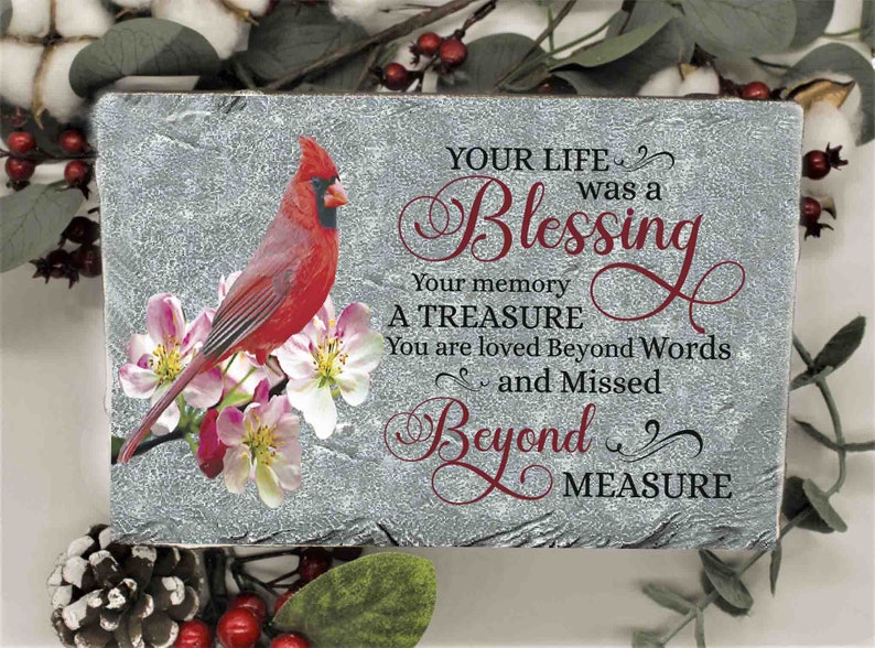 Cardinal Memorial Stone, Remembrance Gift, Painted Paver (6x9x2) - Etsy