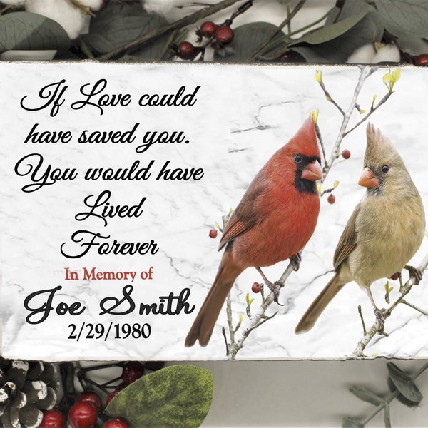 Memorial Stone 2 Cardinals - Etsy