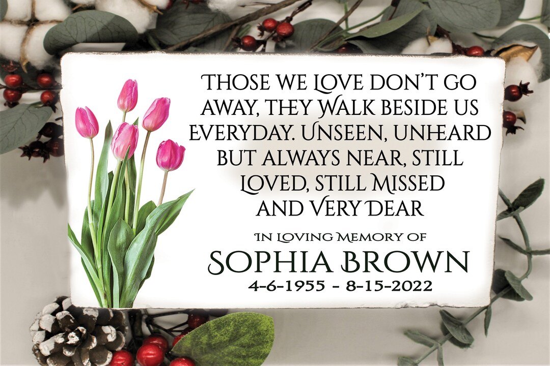 Tulips Memorial Stone: Personalized Bereavement Gift, Concrete Paver (6 ...