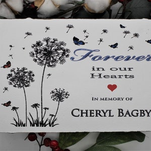 Memorial Stone ,forever in Our Hearts, Dandelions With Butterflies and ...