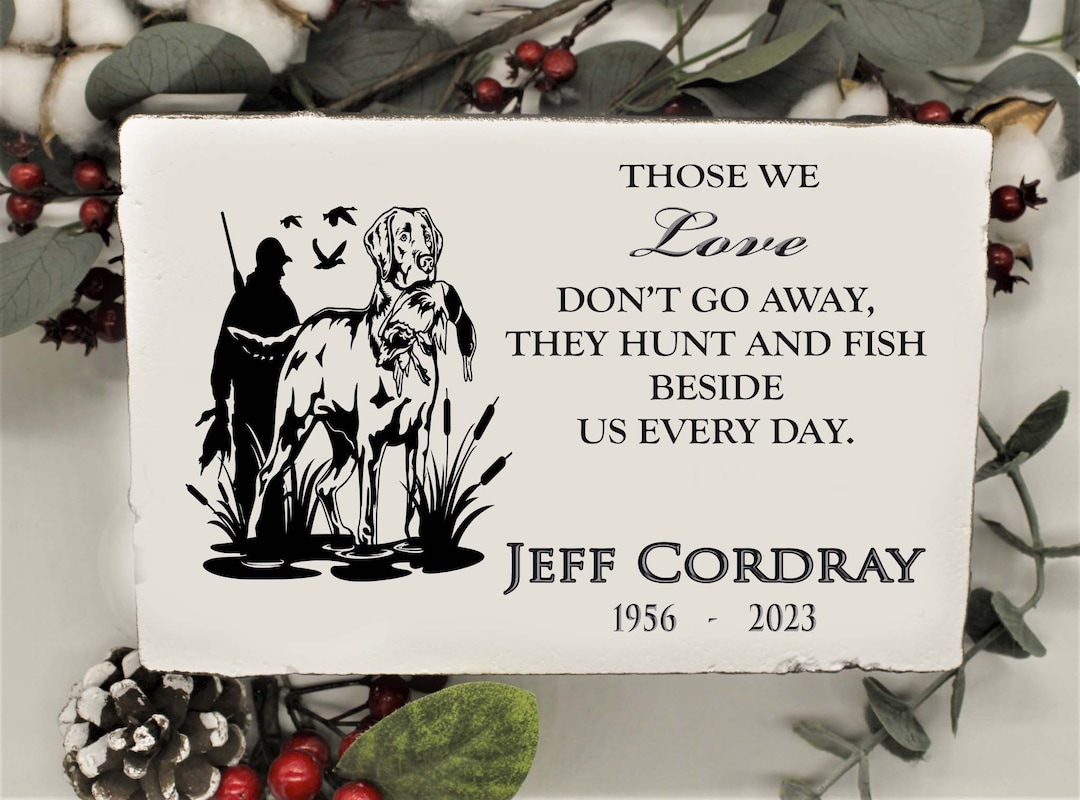 Memorial Stone Lab and Duck Hunting and Fishing With Hunting Dog ...