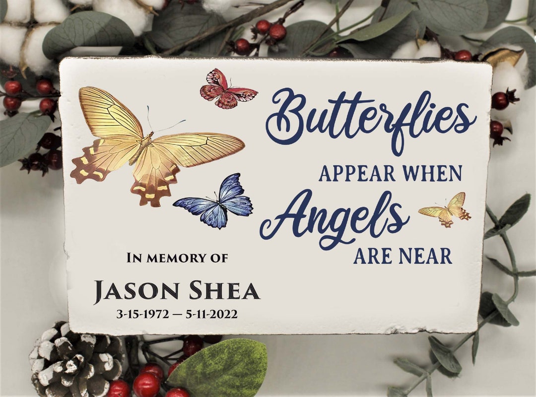 Personalized Butterfly Memorial Stone: Remembrance Garden Gift (6x9x2 ...