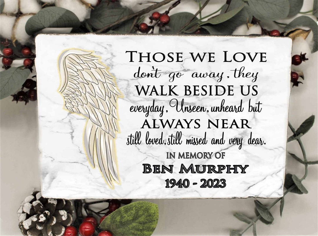 Personalized Memorial Stone: Rustic Remembrance Paver With Angel Wings ...