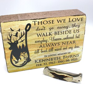 Hunting Memorial Stone: Personalized Concrete Remembrance Plaque (6x9x2 ...