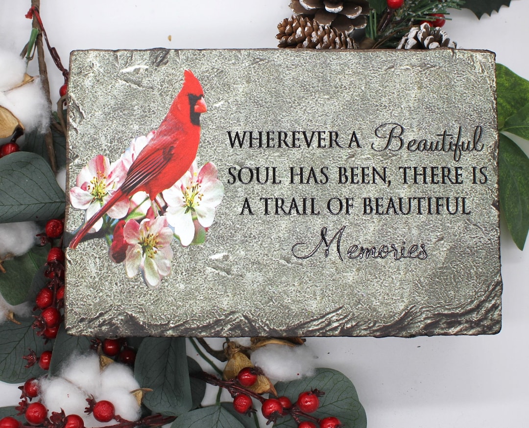 Cardinal Memorial Stone: in Loving Memory Garden Plaque (6x9x2) - Etsy