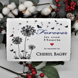 Memorial Stone ,forever in Our Hearts, Dandelions With Butterflies and ...