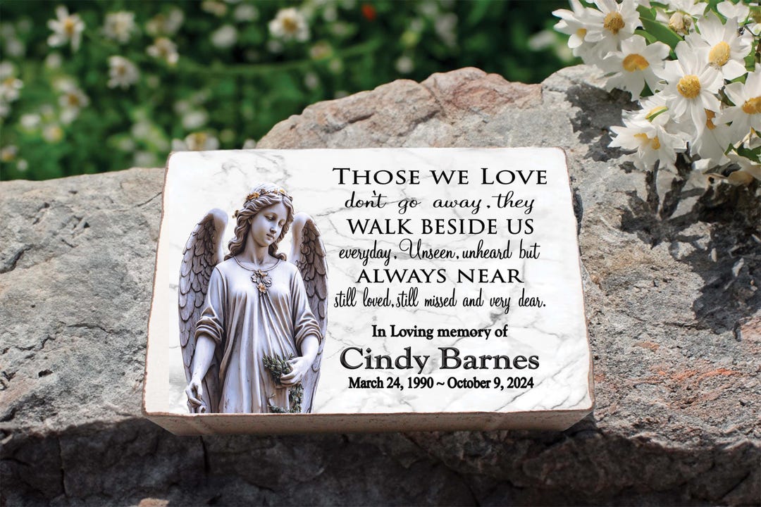Personalized Angel Memorial Garden Stones, Rustic Paver Tribute for ...