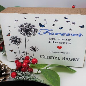 Memorial Stone ,forever in Our Hearts, Dandelions With Butterflies and ...