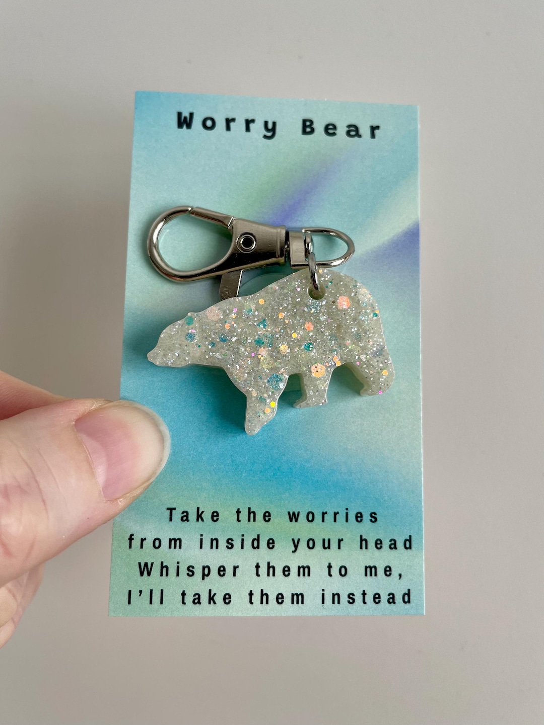 Worry Bear, Resin Bear, Token of Love, Gift to Child, Best Friend Gift ...