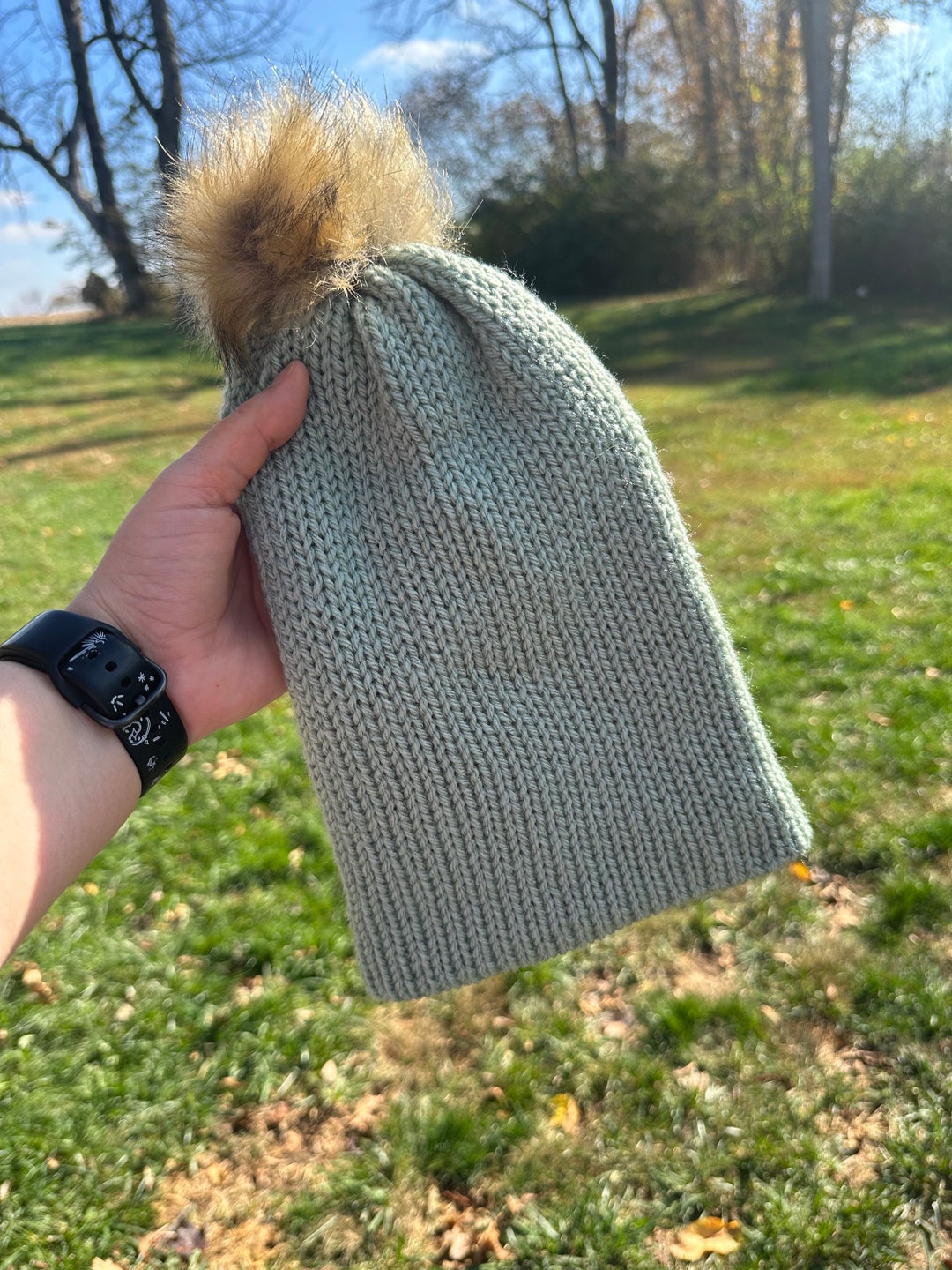 Sage Green Beanie Toddler to Adult Sock Hat Winter Hat Knitted Hat ...