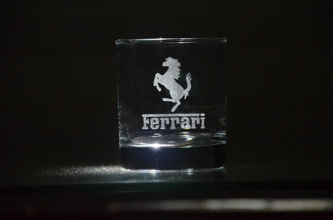 Laser Engraved Ferrari Sign on Glass - Unique Gift for Ferrari ...