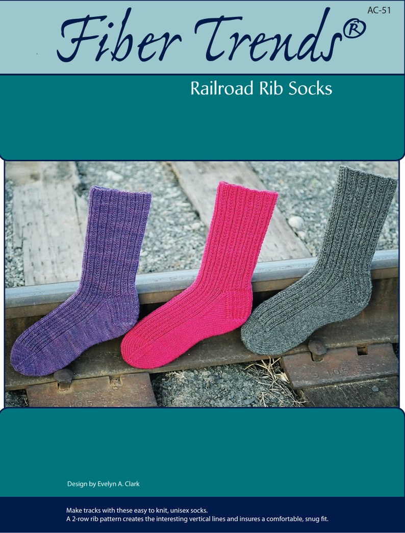 Railroad Rib Socks ~ Knitting Pattern ~ PDF Download - Etsy