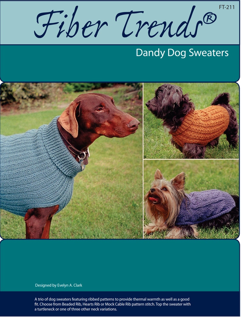 Dandy Dog Sweaters Knitting Pattern PDF Download | Etsy