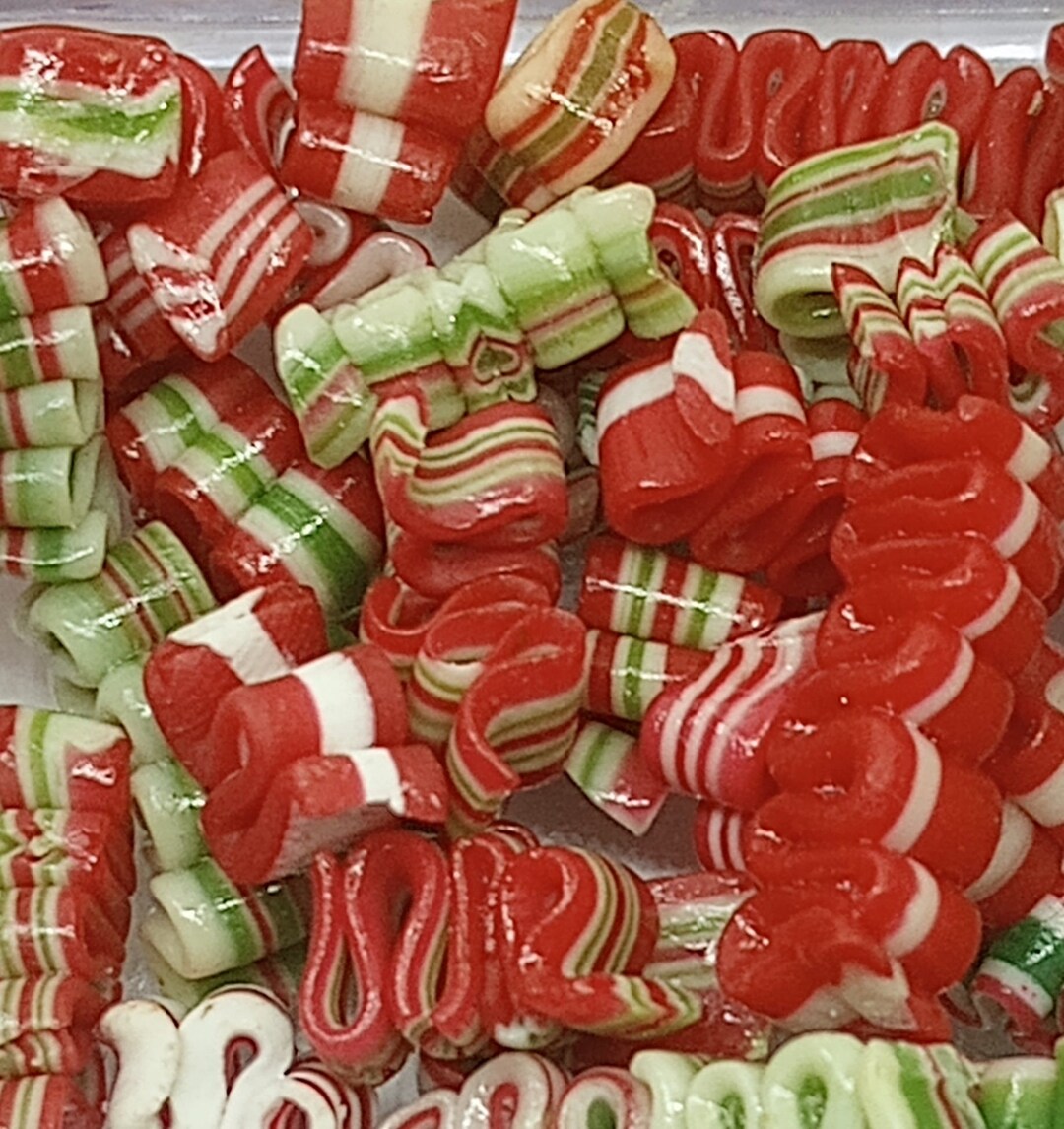 1:12 Scale Miniature Ribbon Candy, Christmas Mix, Miniatures, Dollhouse ...