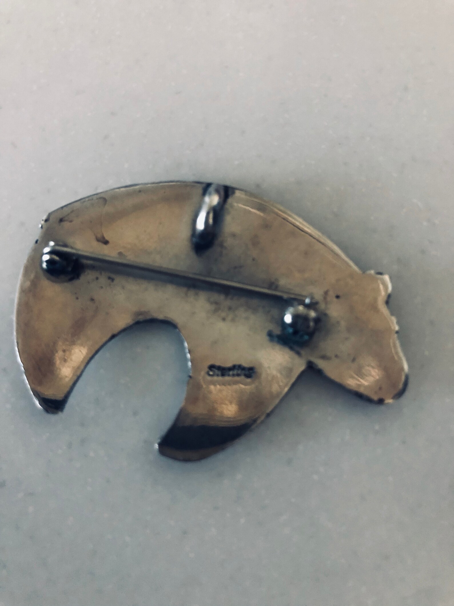 Sterling Silver Navajo Bear Pin - Etsy New Zealand