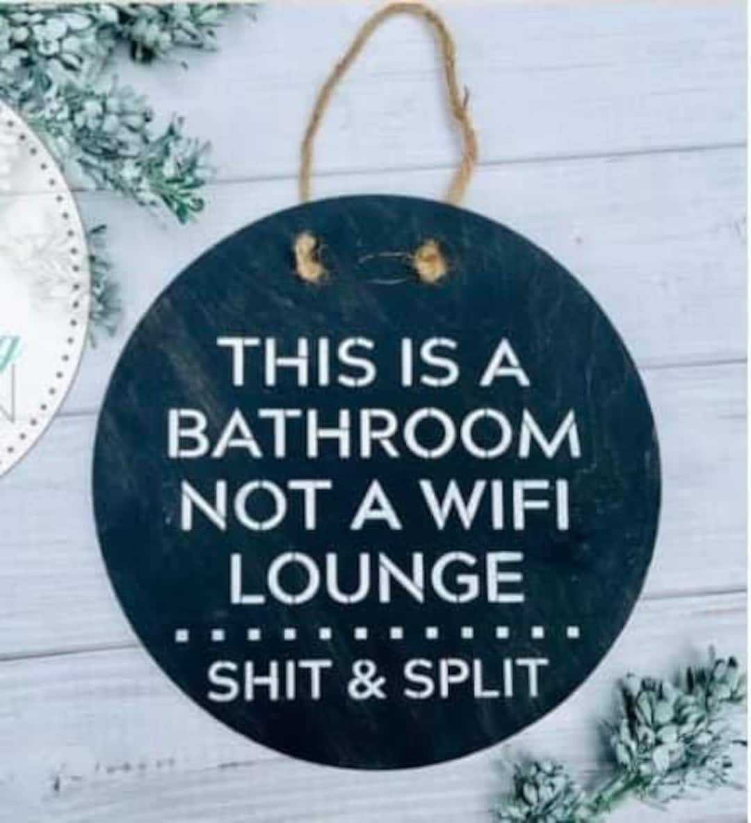Wi Fi Lounge, Internet Cafe,funny Shit & Split Bathroom Sign - Etsy