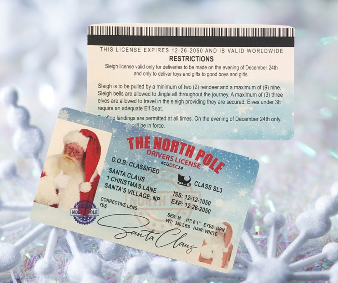 Santa Lost His License, Santa License, Santa Drivers License, Santa ID ...