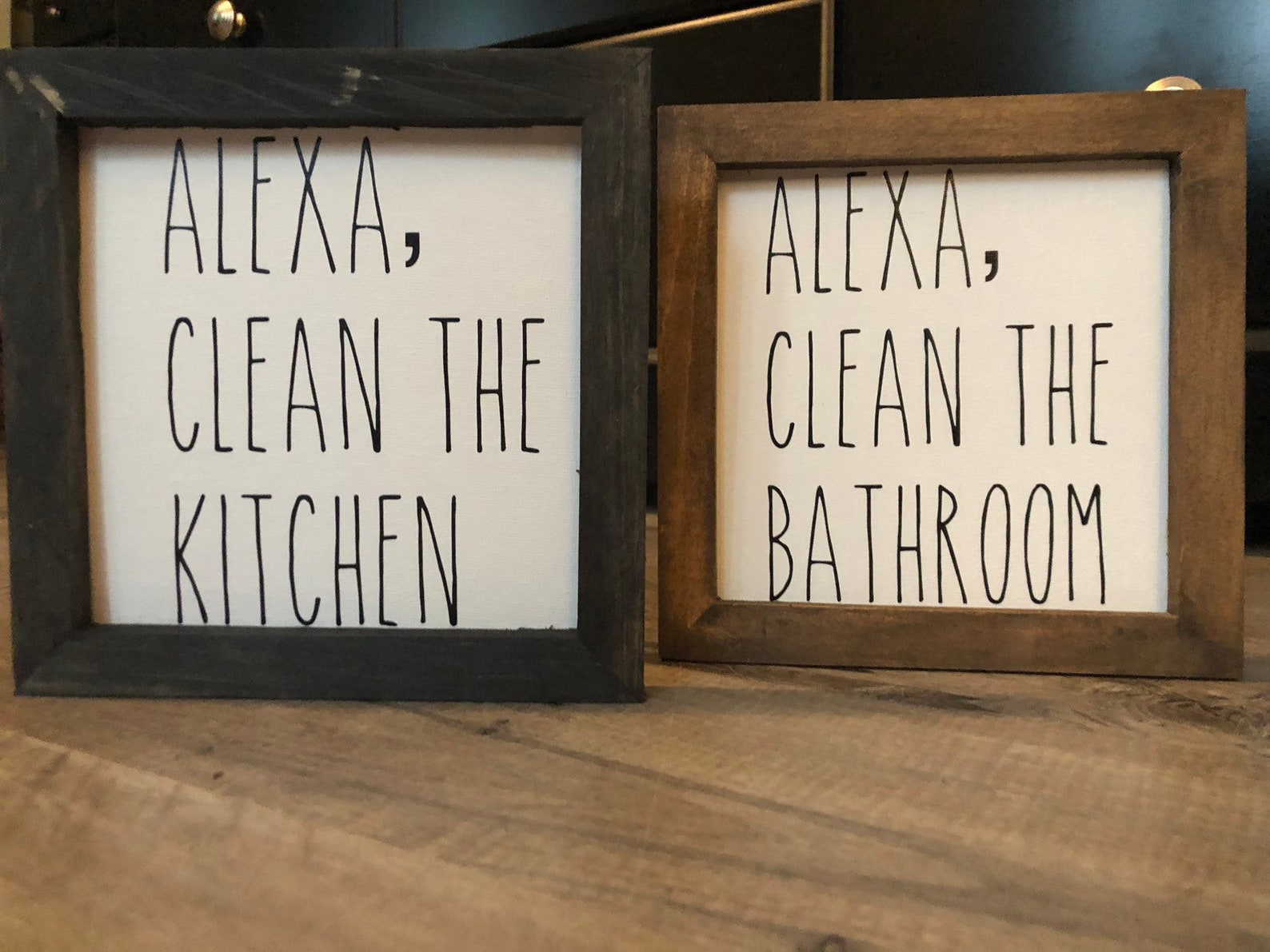 Alexa Clean the Bathroom Kitchen Rustic Sign Farmhouse - Etsy