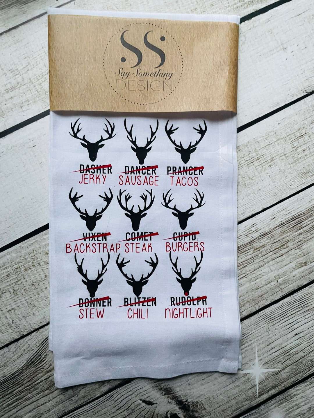 Dirty Dish Towels, Kitchen, Hostess, Christmas Reindeer Names, Hunting ...