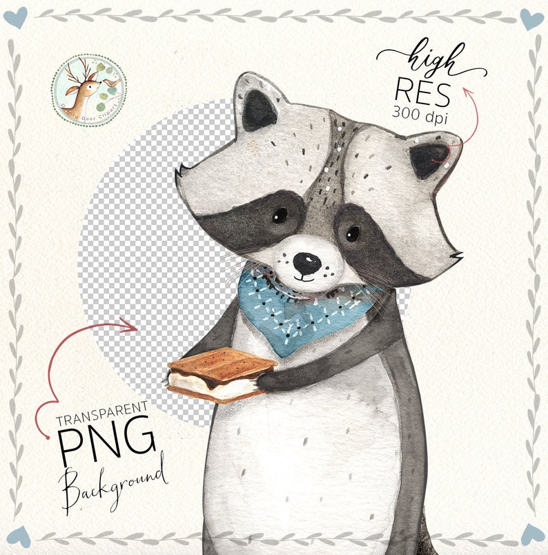 Camping Watercolor Clip Art Watercolor Woodland Animals - Etsy