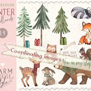 Woodland Tribal Animals Clipart Watercolor Tribal Clipart - Etsy