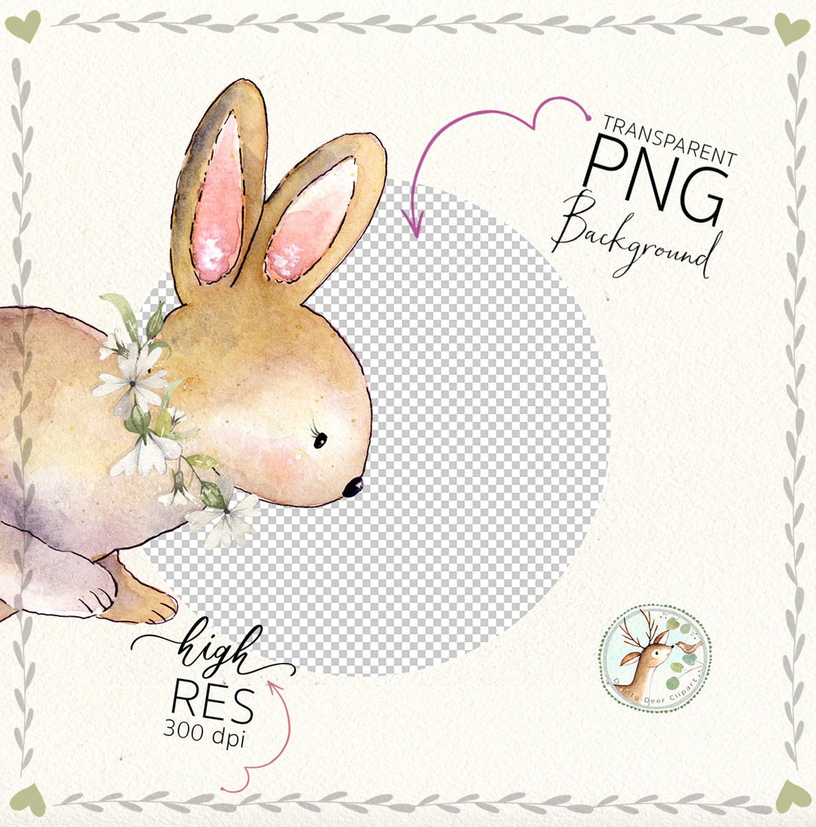 Watercolor Bunny Clipart, Bunny Clipart, Spring Bunny Clip Art, Digital ...