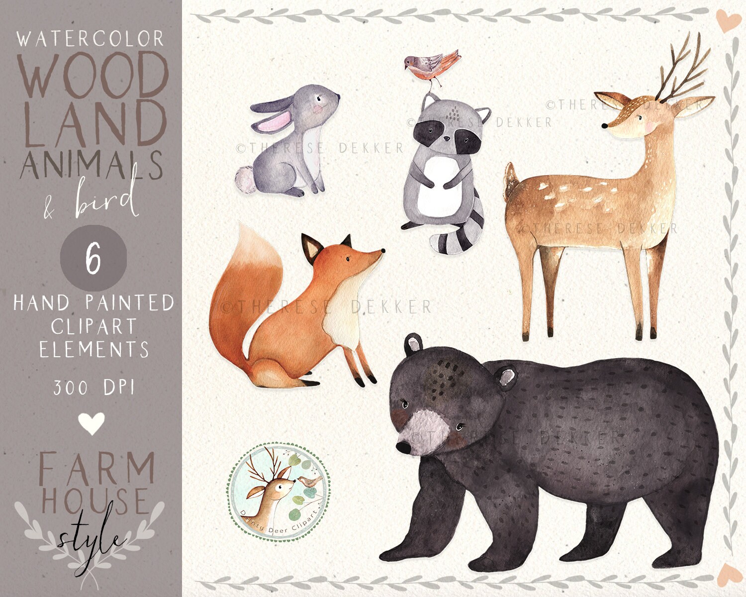Watercolor Woodland Clipart Forest Animals Clipart Woodland - Etsy