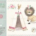 Watercolor Safari Clipart, Tribal Animals Clipart, Woodland Clipart ...