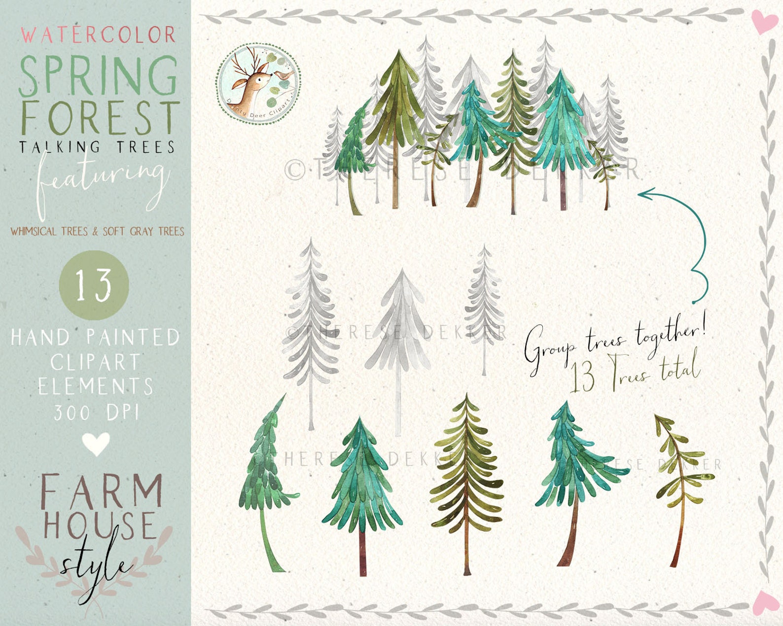 Watercolor Trees Clipart Pine Trees Spruce Trees Fir Trees | Etsy