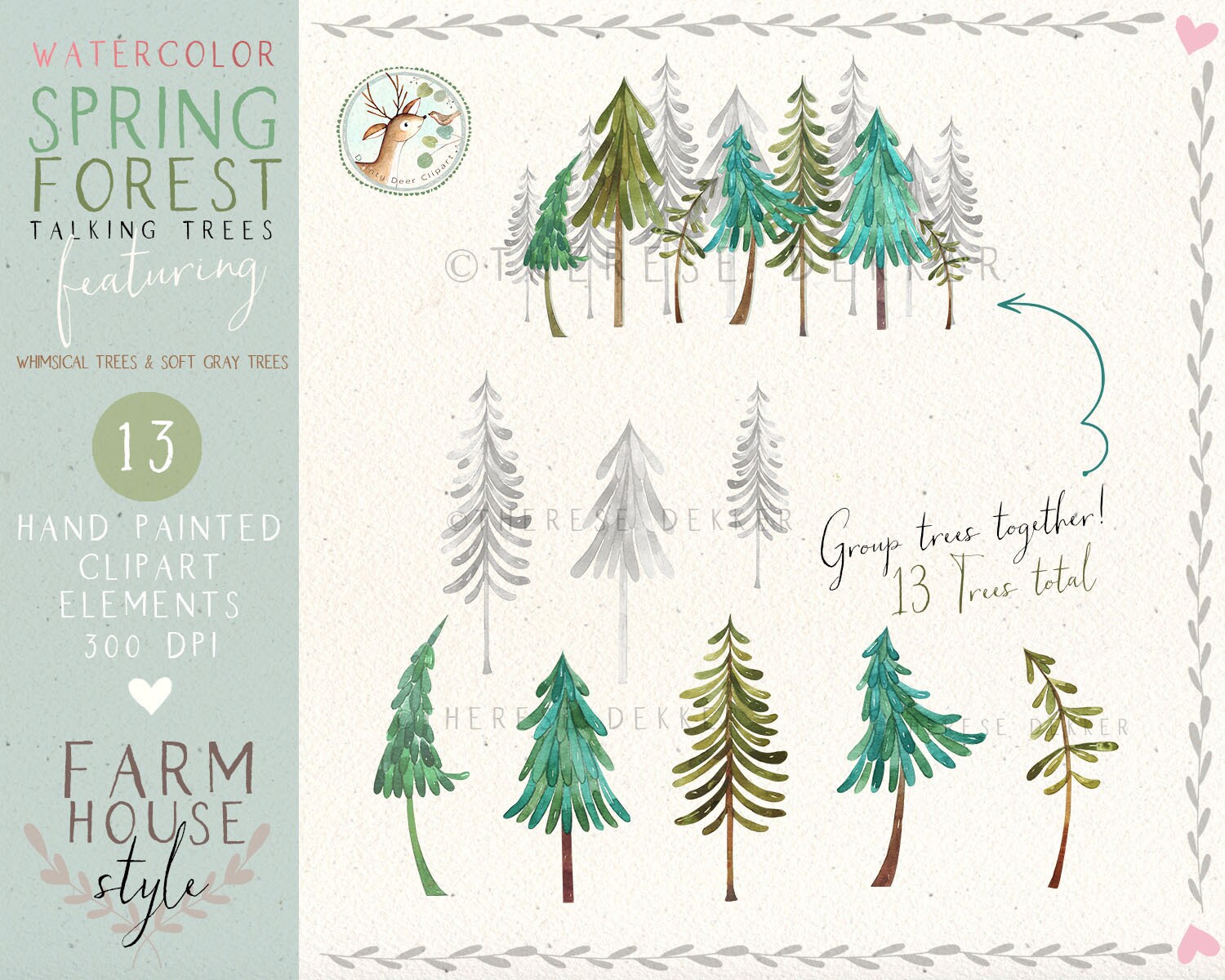 Watercolor Trees Clipart Pine Trees Spruce Trees Fir Trees | Etsy