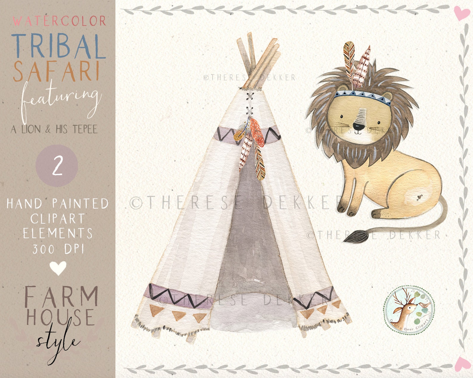 Watercolor Safari Clipart Watercolor Jungle Clipart Lion - Etsy