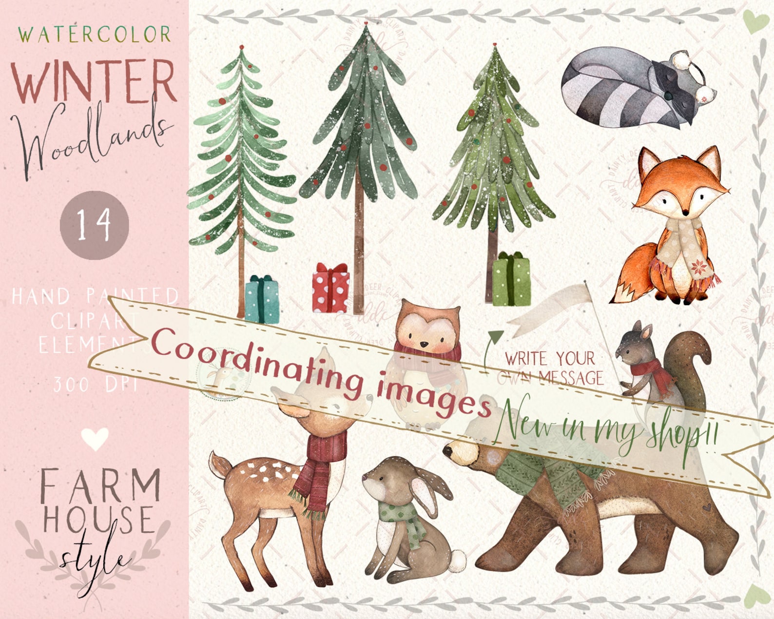 Watercolor Woodland Animals Clipart Watercolor Forest Animals - Etsy