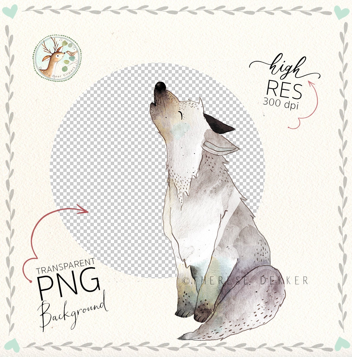 Watercolor Wolf Clipart Watercolor Wolves Clip Art Woodland - Etsy