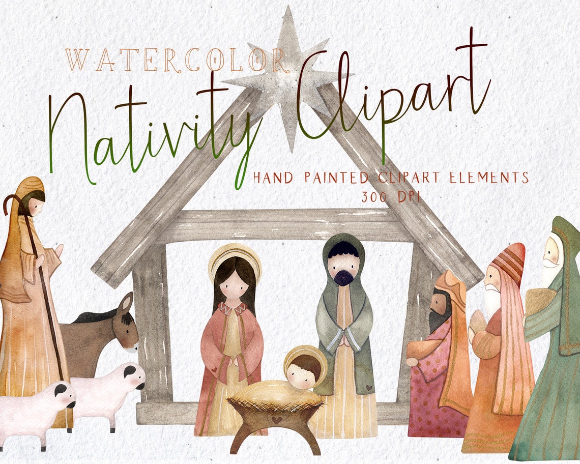 Nativity Clipart Holy Family Clipart Religious Clipart Baby - Etsy
