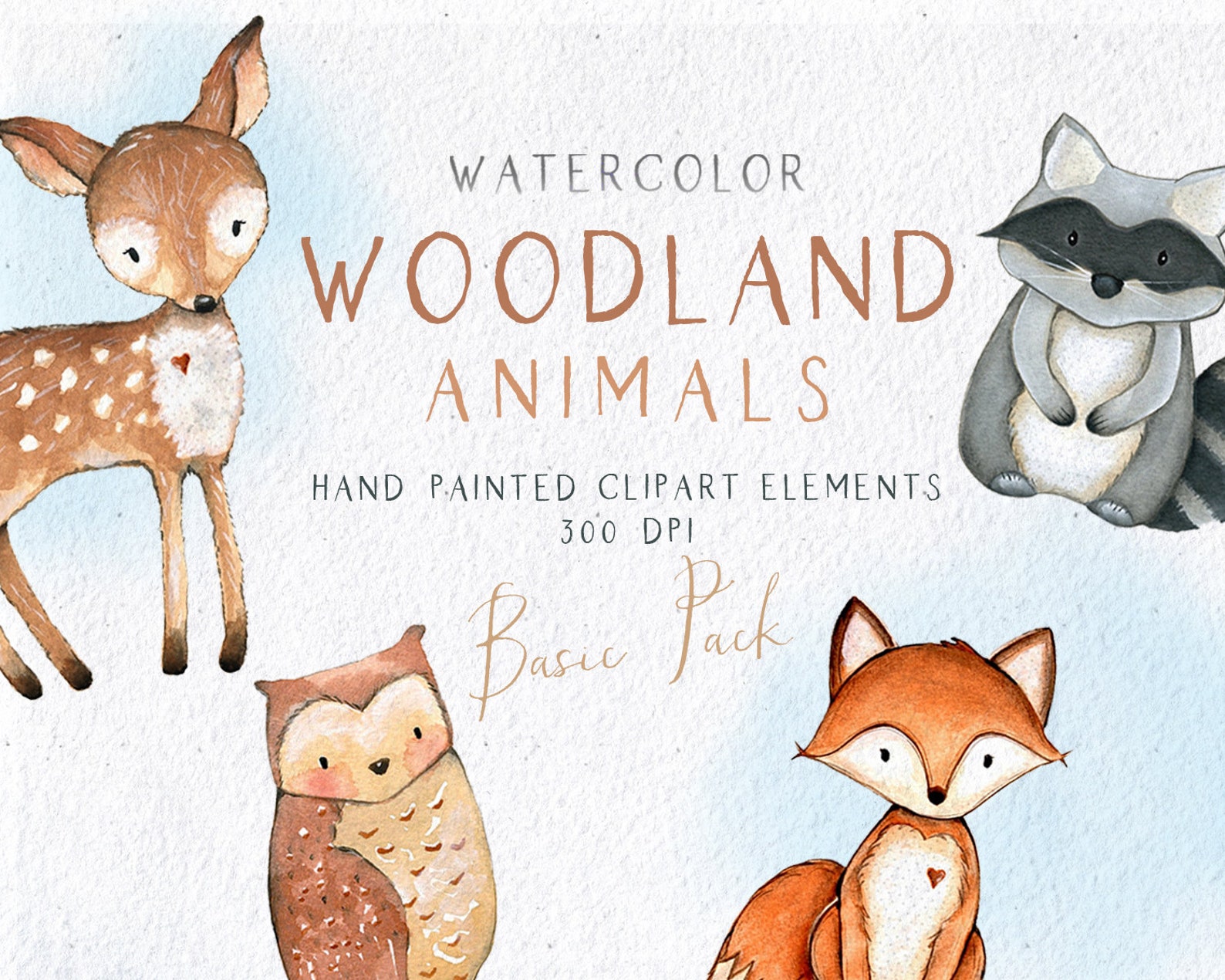 Watercolor Woodland Animals Clipart Watercolor Forest Animals | Etsy