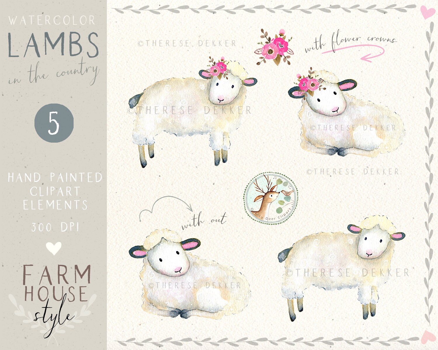 Watercolor Lambs Clipart Watercolor Sheep Clipart Baby Sheep - Etsy