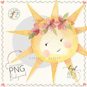 Rainbow Clipart, Watercolor Rainbow Clipart, Watercolor Sun Clipart ...